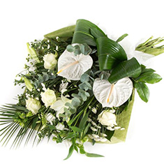 Contemporary White Sheaf - Funeral Flowers Norwich