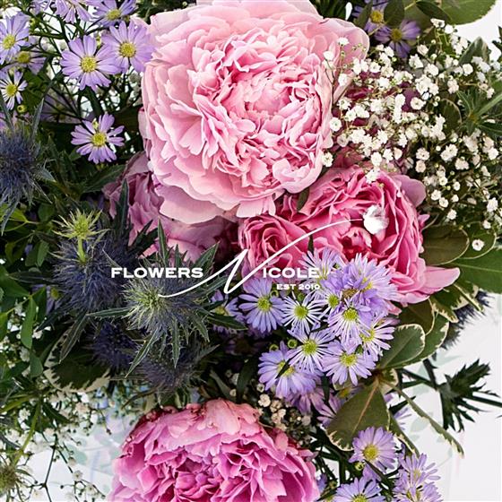 Powder Blue Peony Bouquet